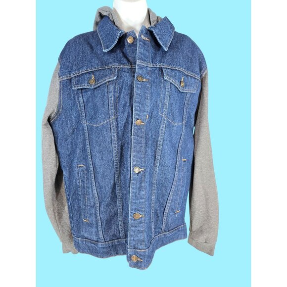 None | Jackets & Coats | Original Deluxe Size L Mens Hooded Jean Jacket ...